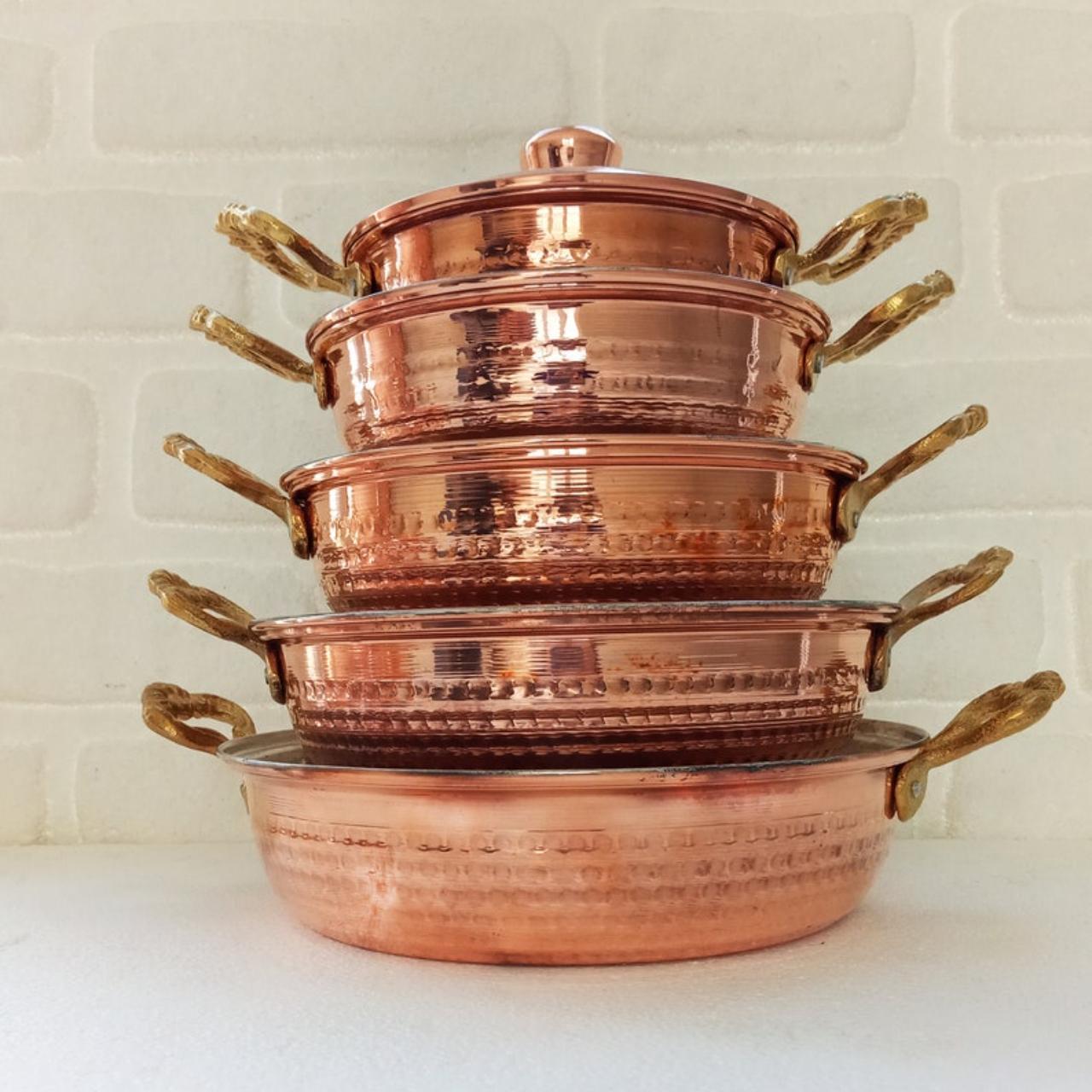 Handmade copper pan set, Solid Copper, Authentic... - Depop