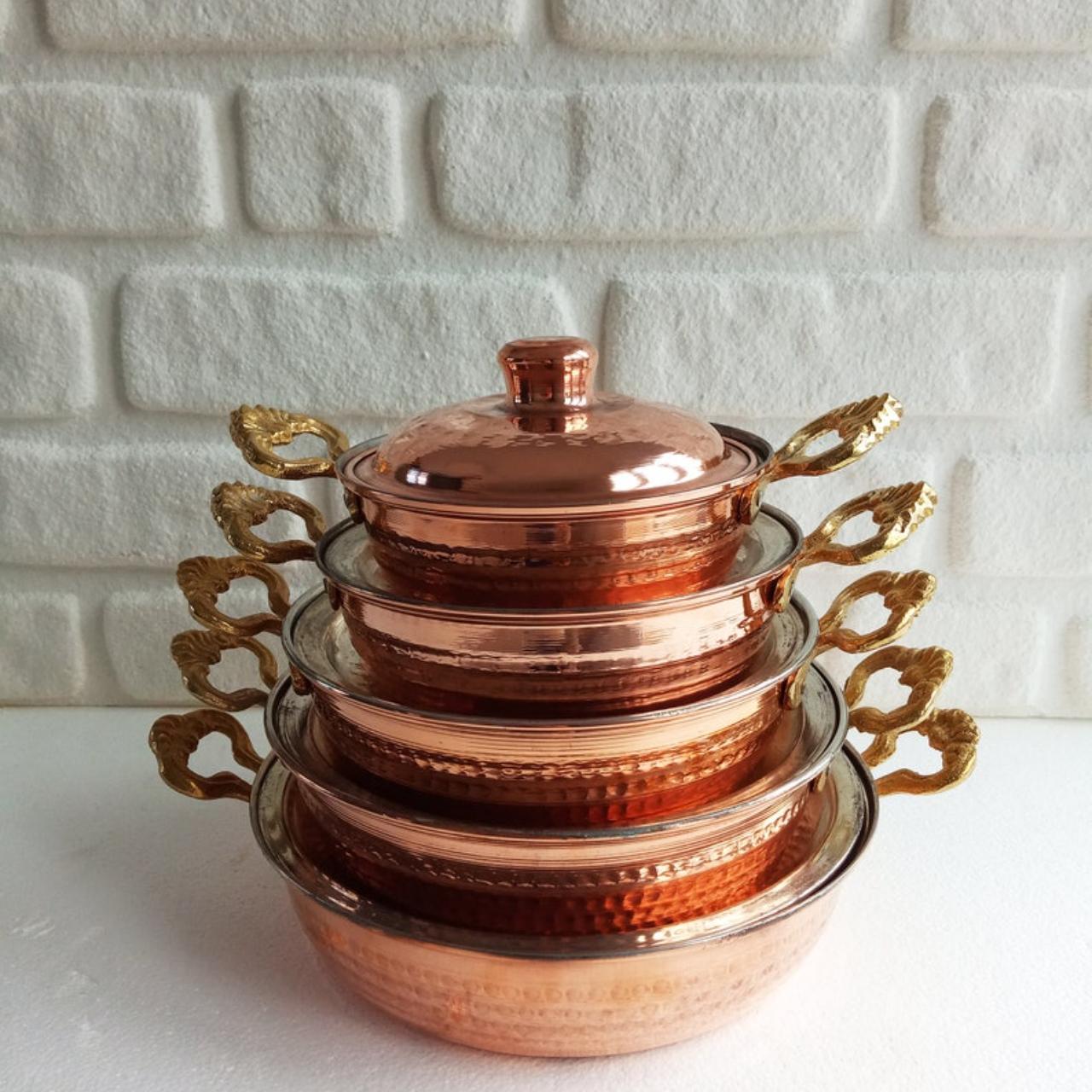 Handmade copper pan set, Solid Copper, Authentic... - Depop