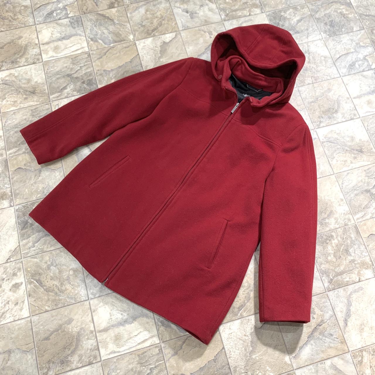 CALVIN KLEIN red hooded coat / jacket | removable... - Depop