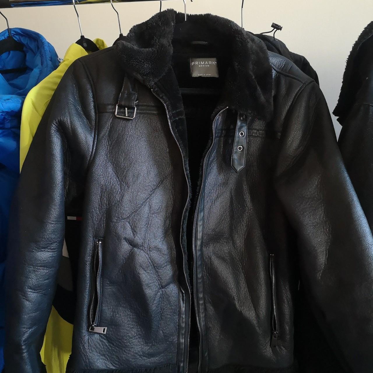 *PRIMARK leather jacket *Size M *has fur... - Depop