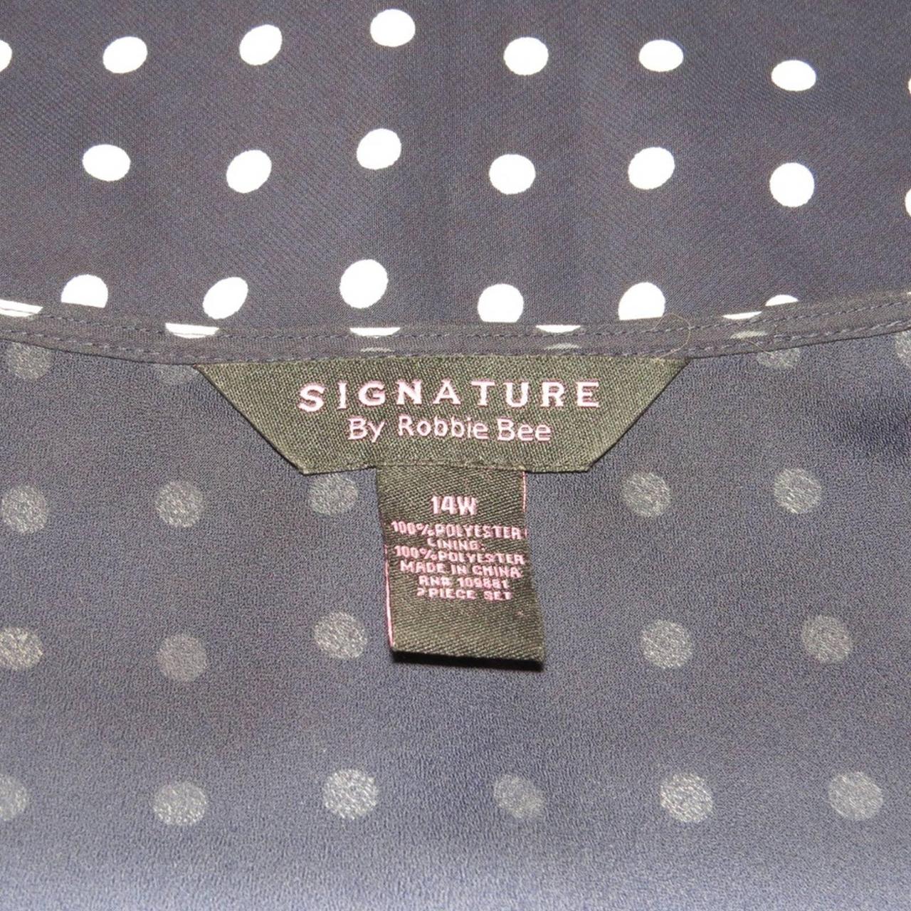 Robbie Bee Women's Blue and White Blouse | Depop