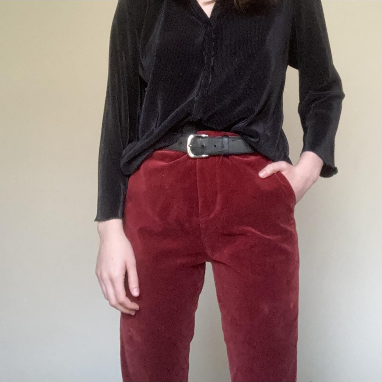 Red velour/velvet high waisted Princess Highway... - Depop