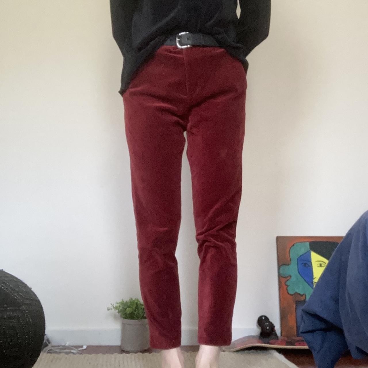 Red velour/velvet high waisted Princess Highway... - Depop