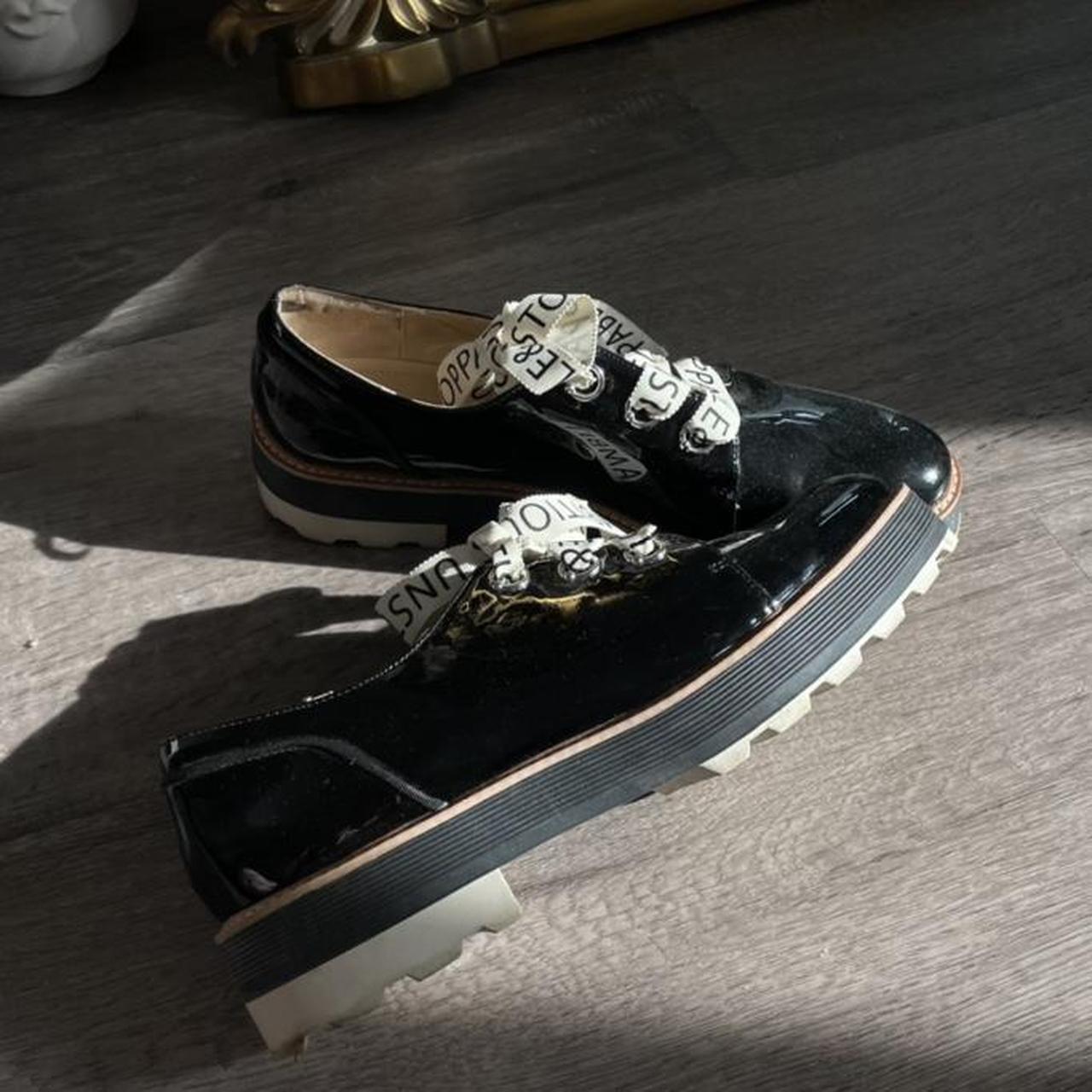 Super Unique Loafers with designed laces and white... - Depop