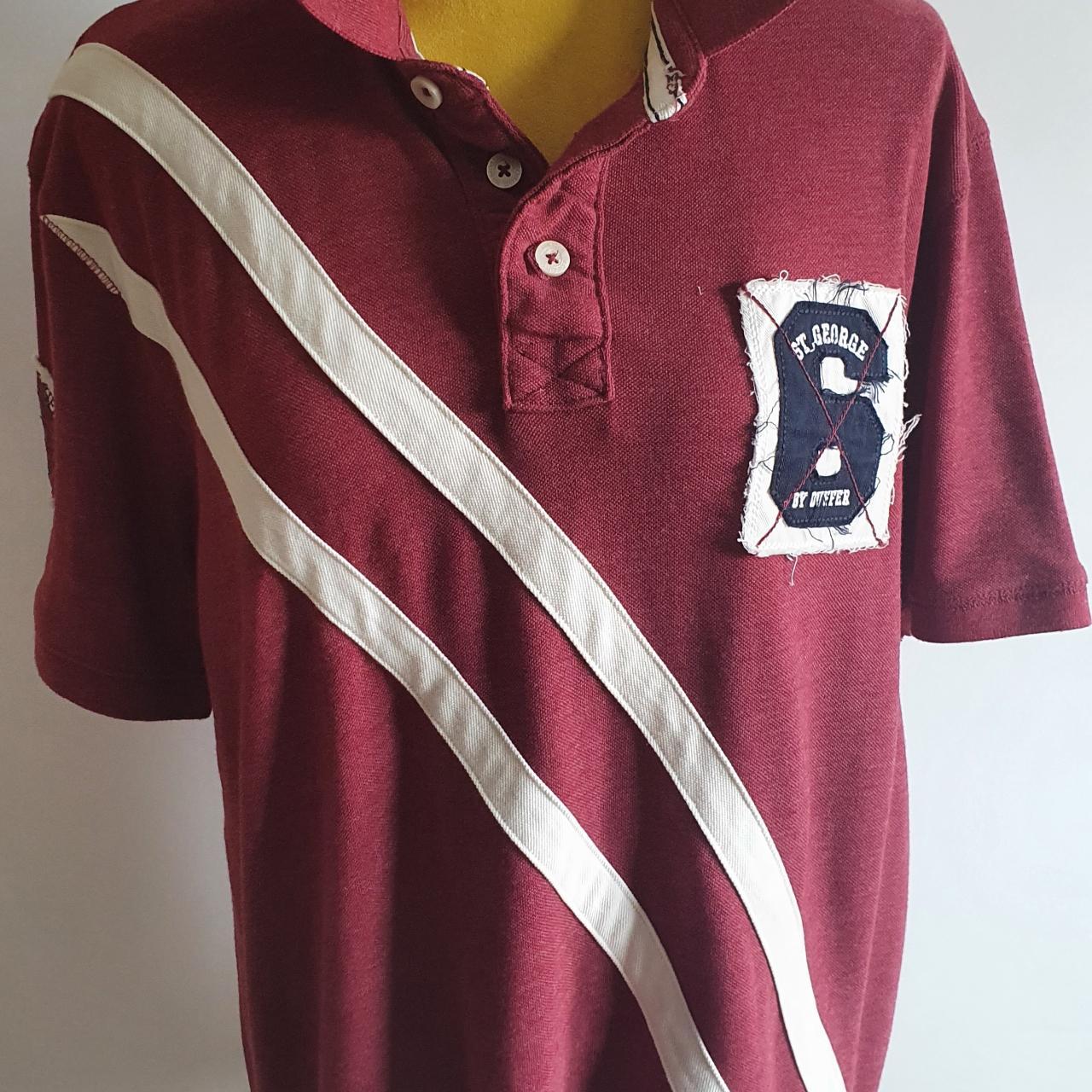 Duffer St George Polo Top - Size Large No.6 Logo... - Depop