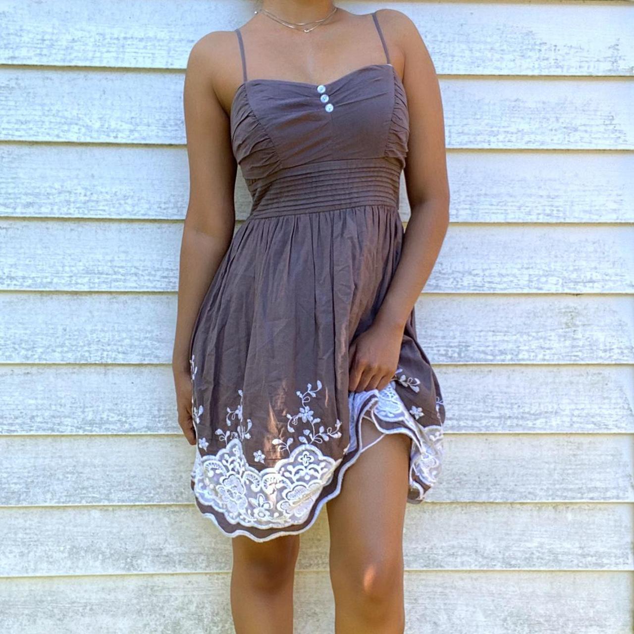 brownish grey sundress earthy vibes. so comfy. has... - Depop