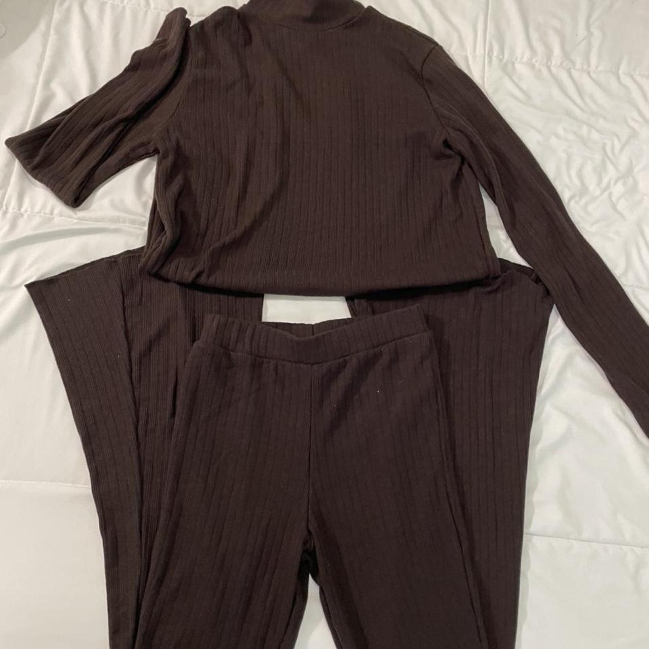 Zara Women's Brown Joggers-tracksuits | Depop