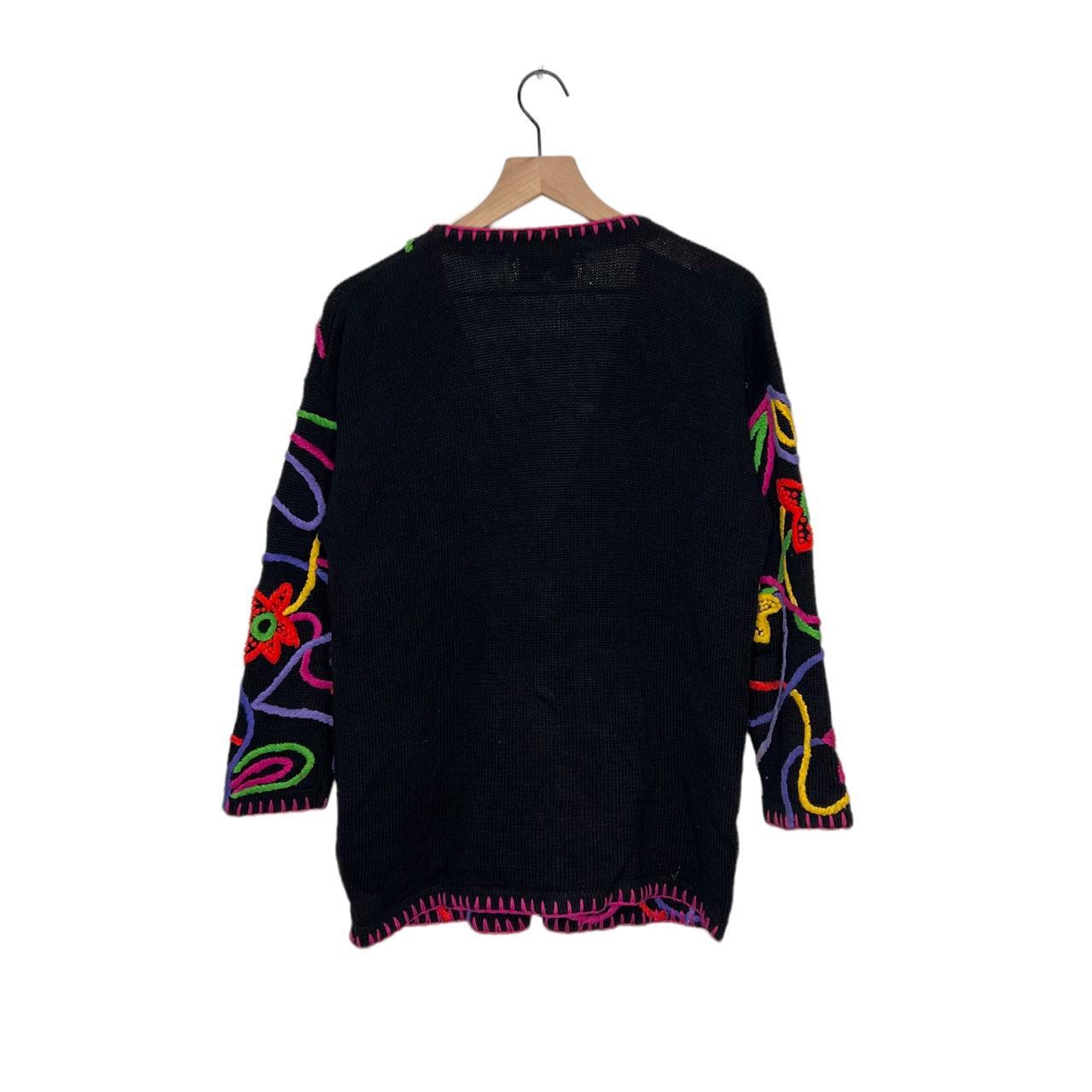 The Import Workshop Floral Vintage 80s Knitted... - Depop