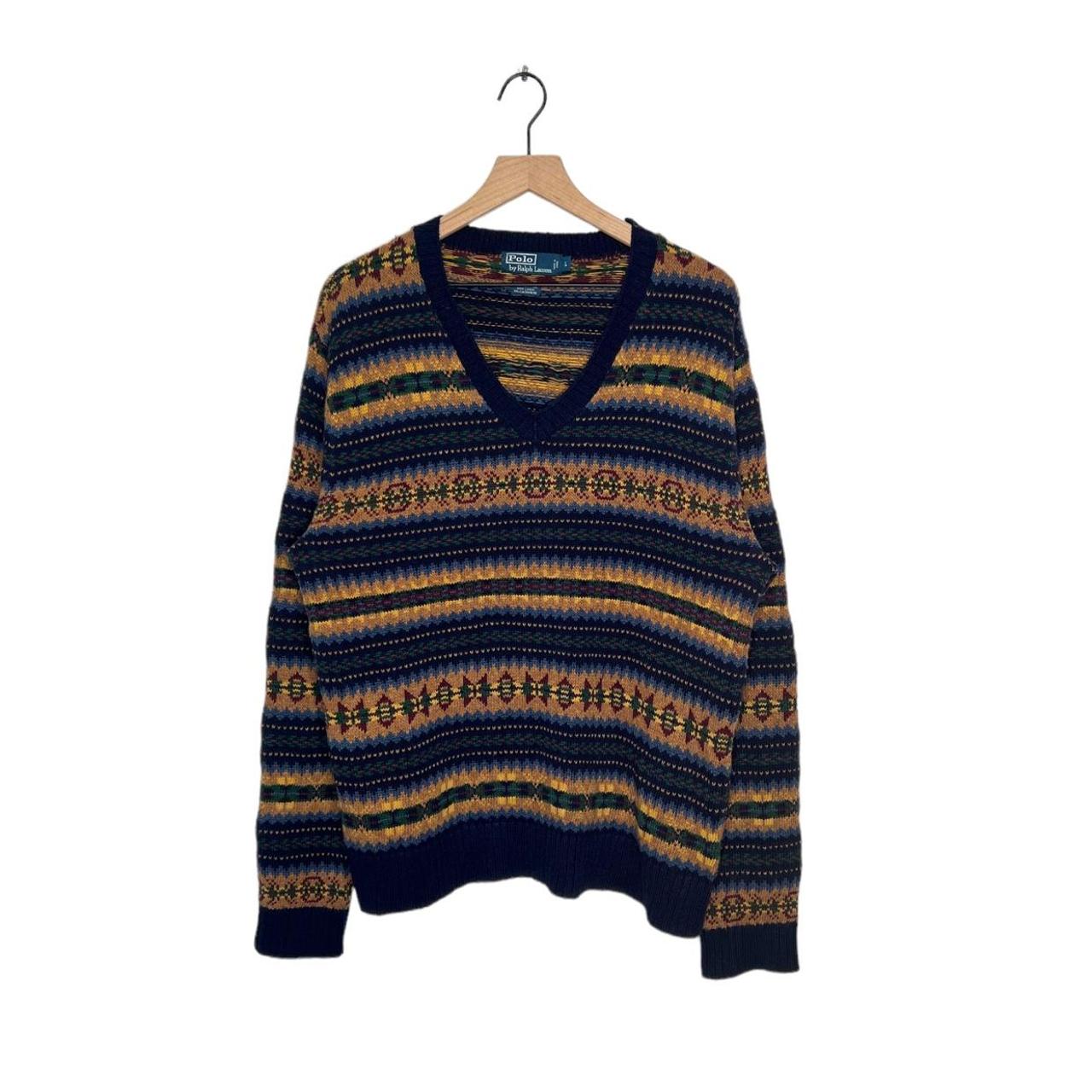 Polo Ralph Lauren Aztec Pattern Vintage 90s Knitted... - Depop