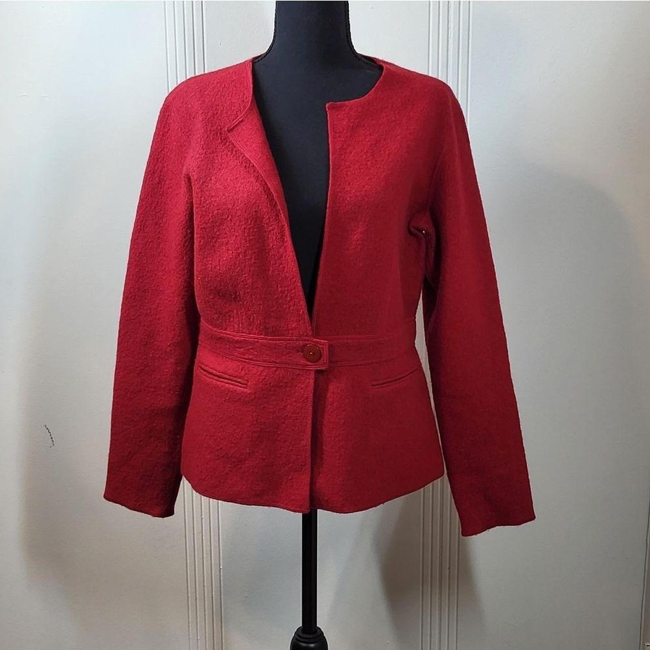 Talbots Red 100% wool jacket. This is a very nice... - Depop