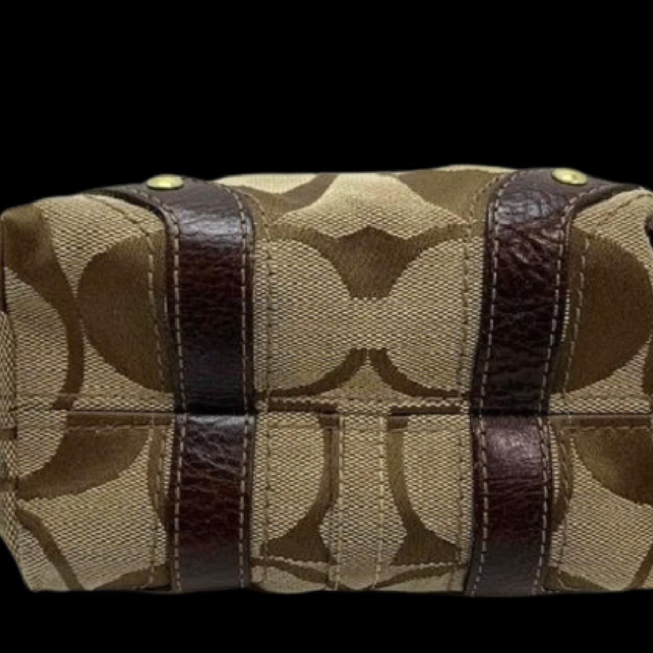 COACH 40347 Carly Khaki Signature Jacquard... - Depop