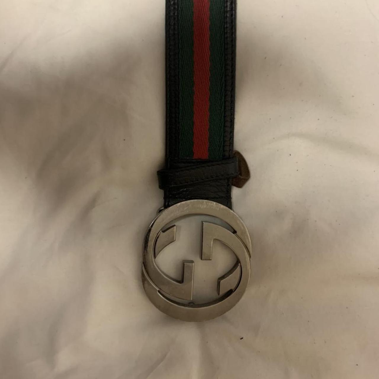 Gucci Belt; traditional Gucci colours; good condition - Depop
