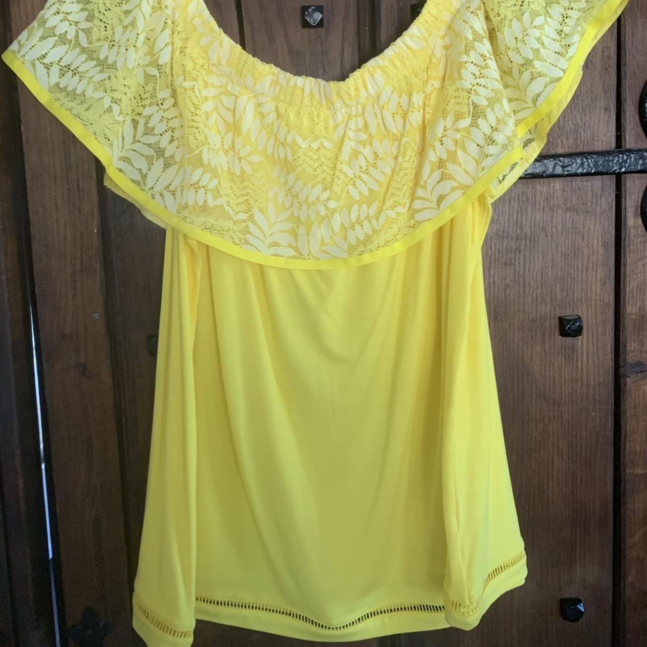 Really pretty yellow top can be worn off the... - Depop