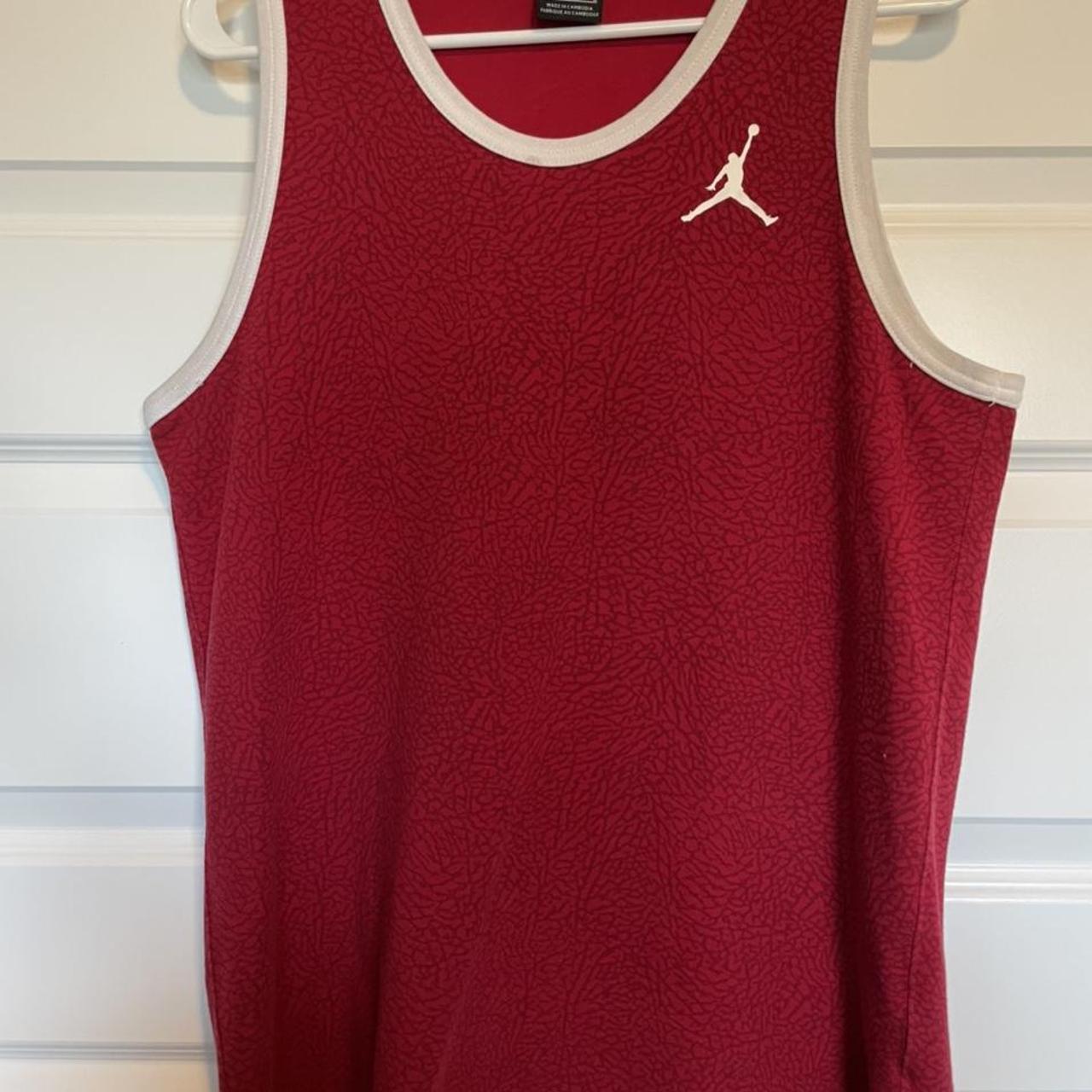 Jordan Men's Red and White Vest | Depop