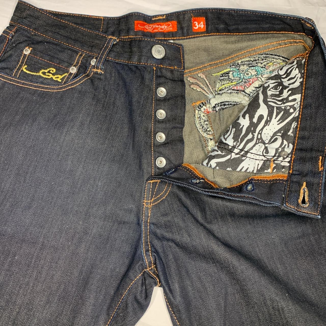 Ed Hardy jeans/Vintage Embroidery denim Waist... - Depop