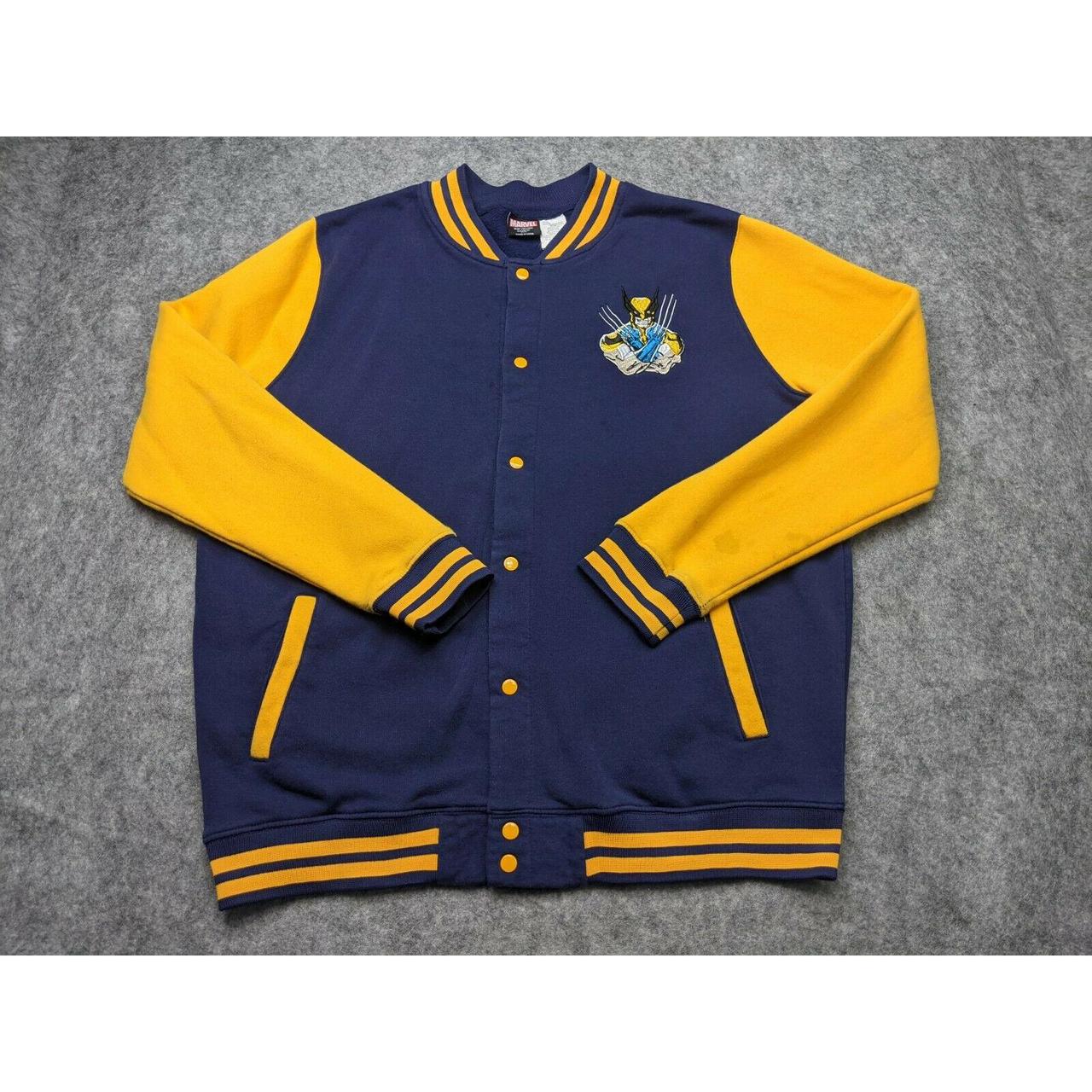 MARVEL Varsity Jacket Mens XL Wolverine Blue Yellow... - Depop