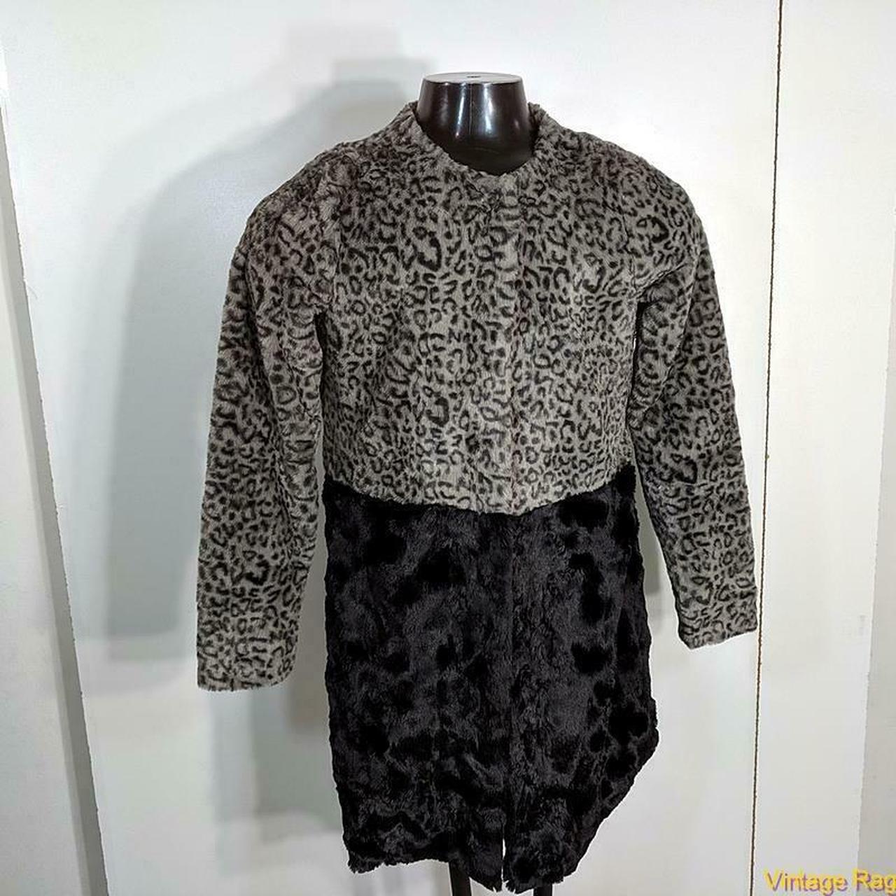 FEVER Faux Fur Jacket COAT Womens Size XS Gray/black... - Depop