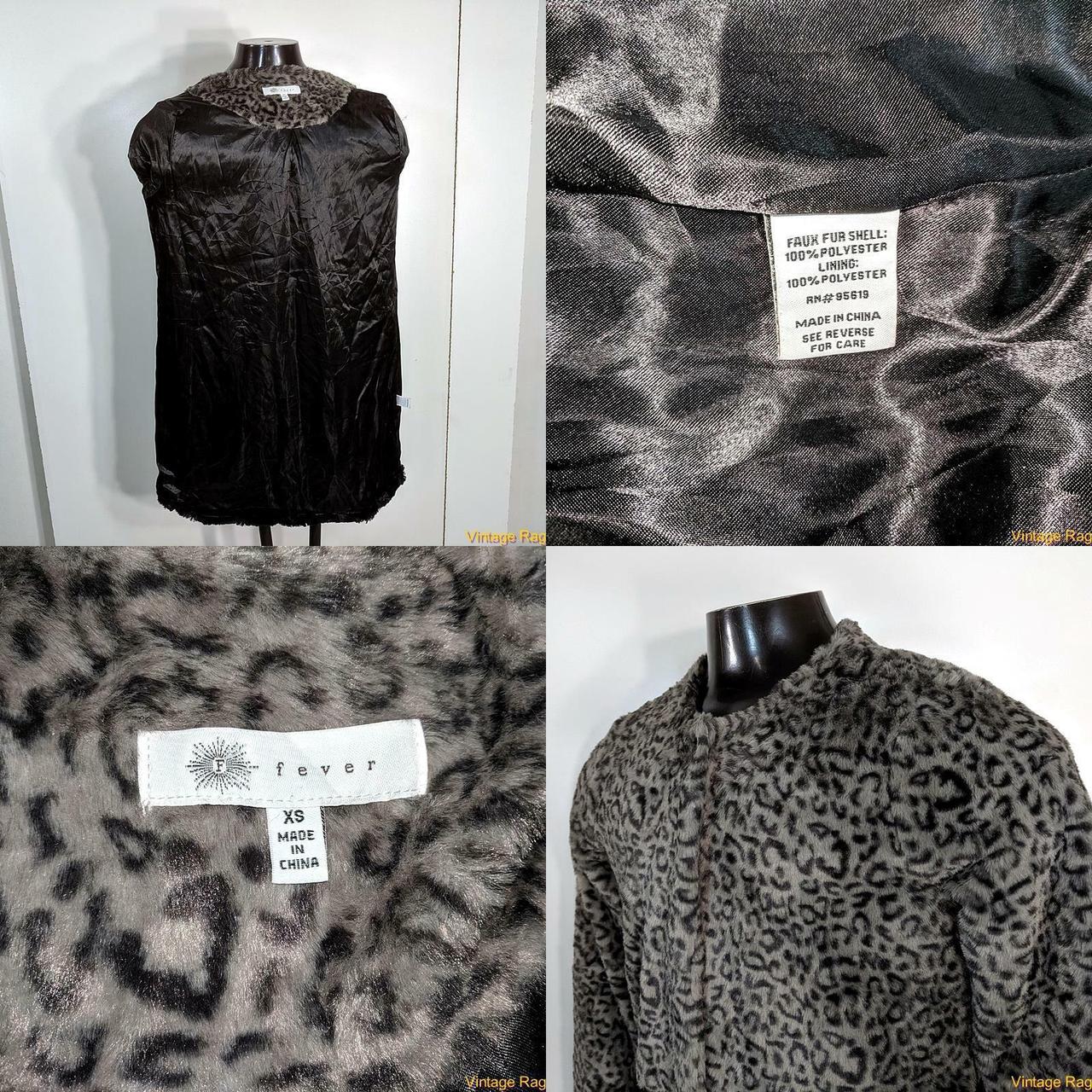 FEVER Faux Fur Jacket COAT Womens Size XS Gray/black... - Depop