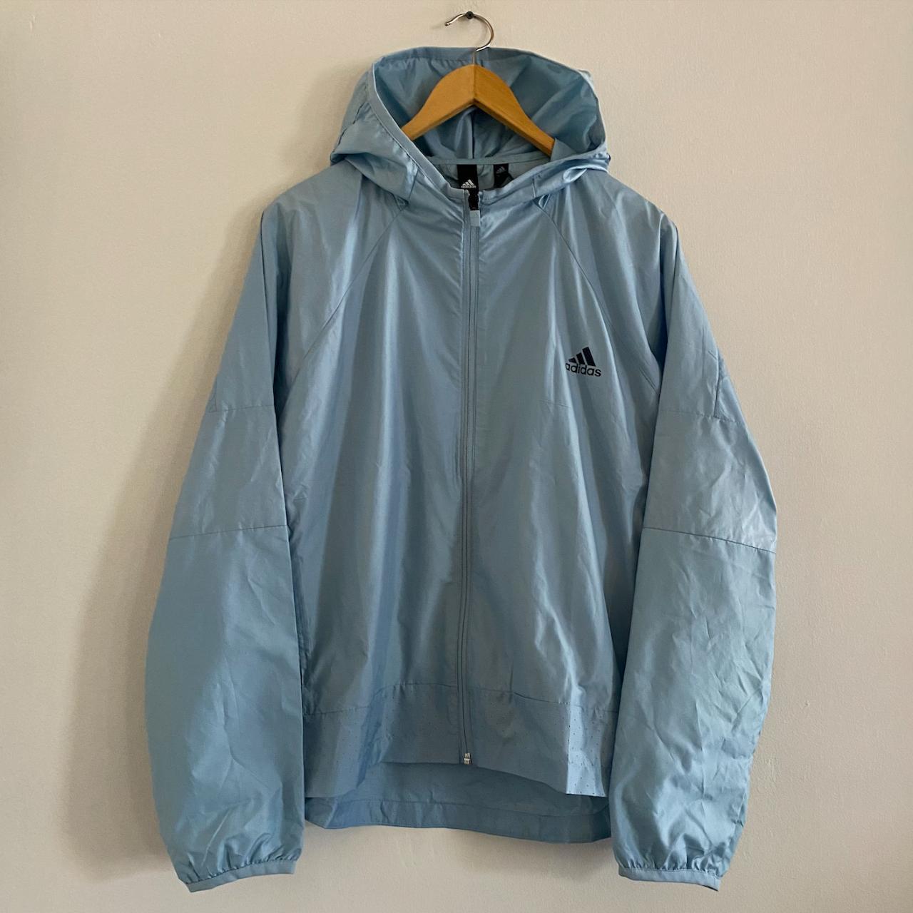 NEW Adidas Light Blue Windbreaker in XL Brand new,... - Depop