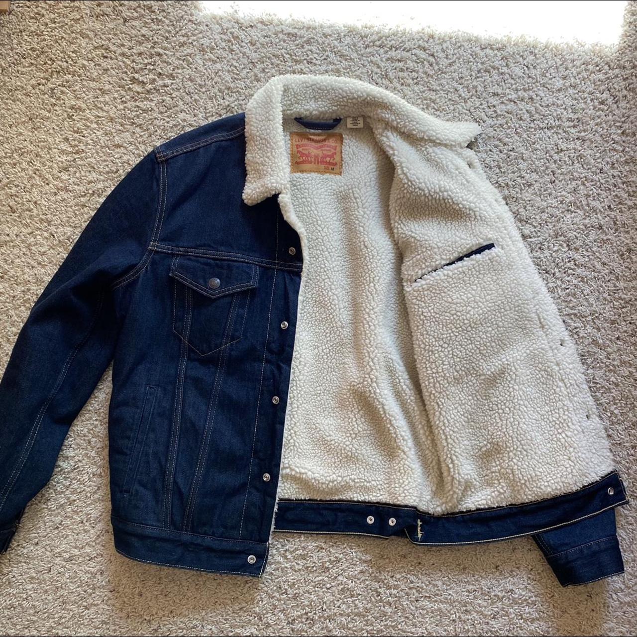 Levi’s Navy Denim Jacket only worn once or twice... - Depop