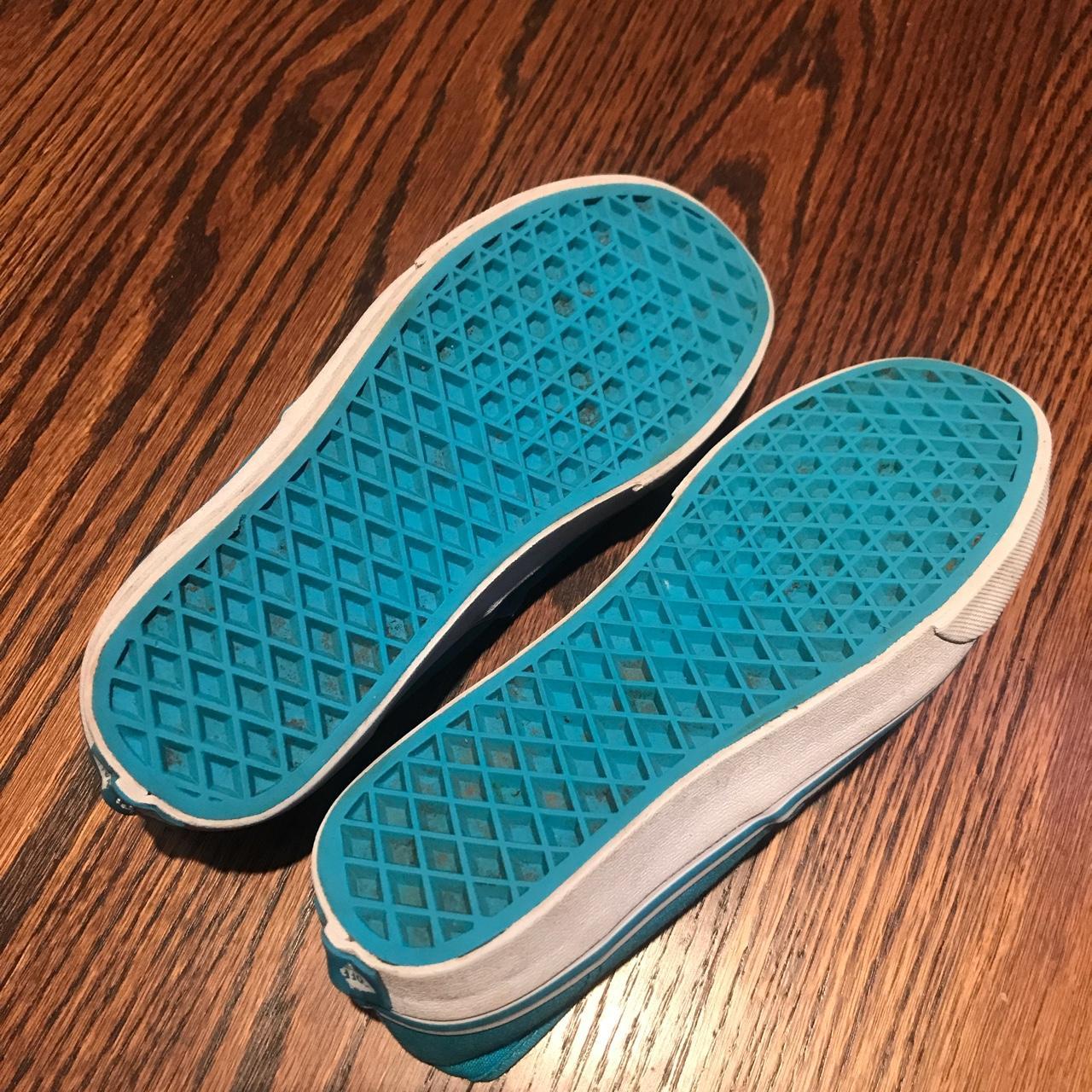 Turquoise blue vans with purple lining ♡ US Womens... - Depop