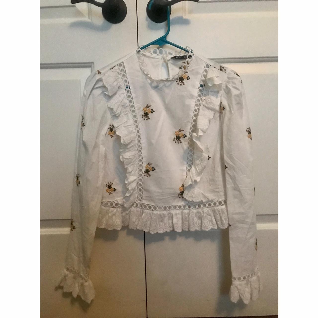 Shein embroidered blouse Size small Tags: boho... - Depop