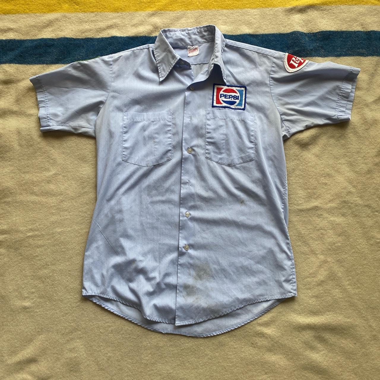 Vintage 60s unitog work shirt Pepsi Dr Pepper and... - Depop