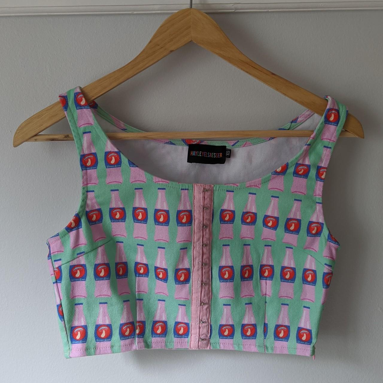 Hayley Elsaesser Soda Bottle Pop Print Crop... - Depop