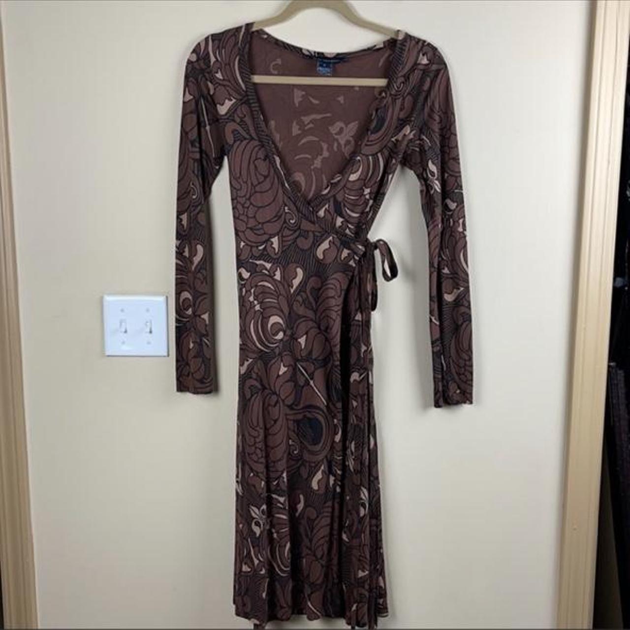 French Connection Long Sleeve Wrap Dress 2 Filigree... - Depop