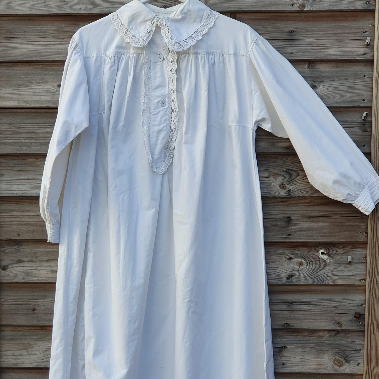 Antique Victorian Lace Trim Artist Smock Nightgown... - Depop