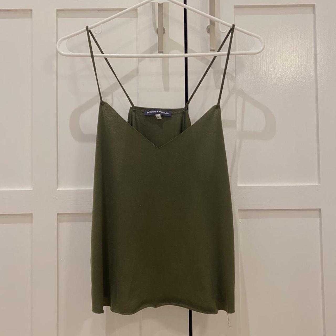 Army green Brandy Melville tank top, super light... - Depop