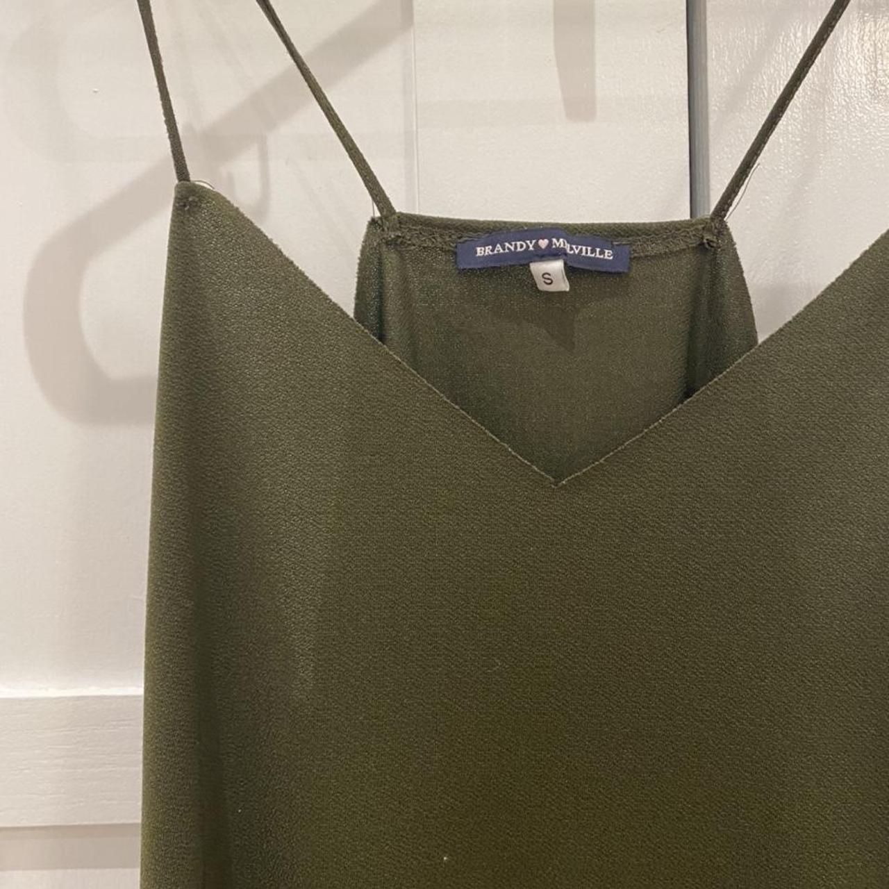 Army green Brandy Melville tank top, super light... - Depop