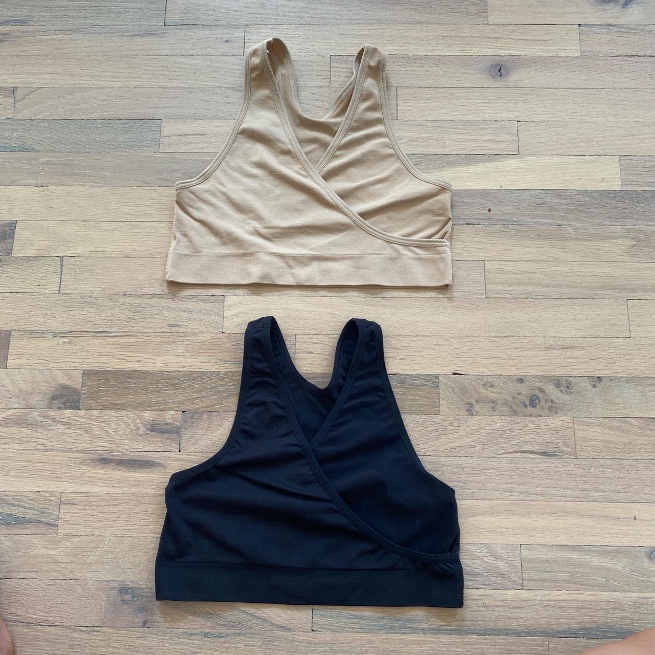 Bravado Designs tan and black bralettes, size S,... - Depop