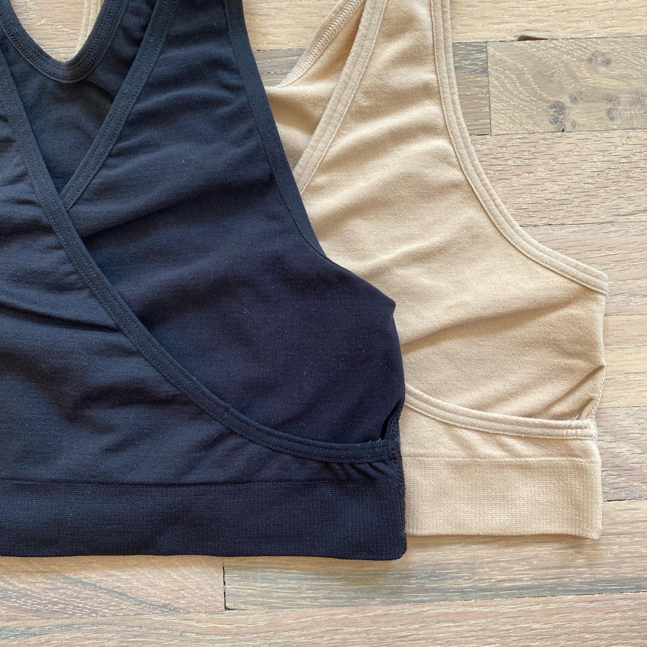 Bravado Designs tan and black bralettes, size S,... - Depop