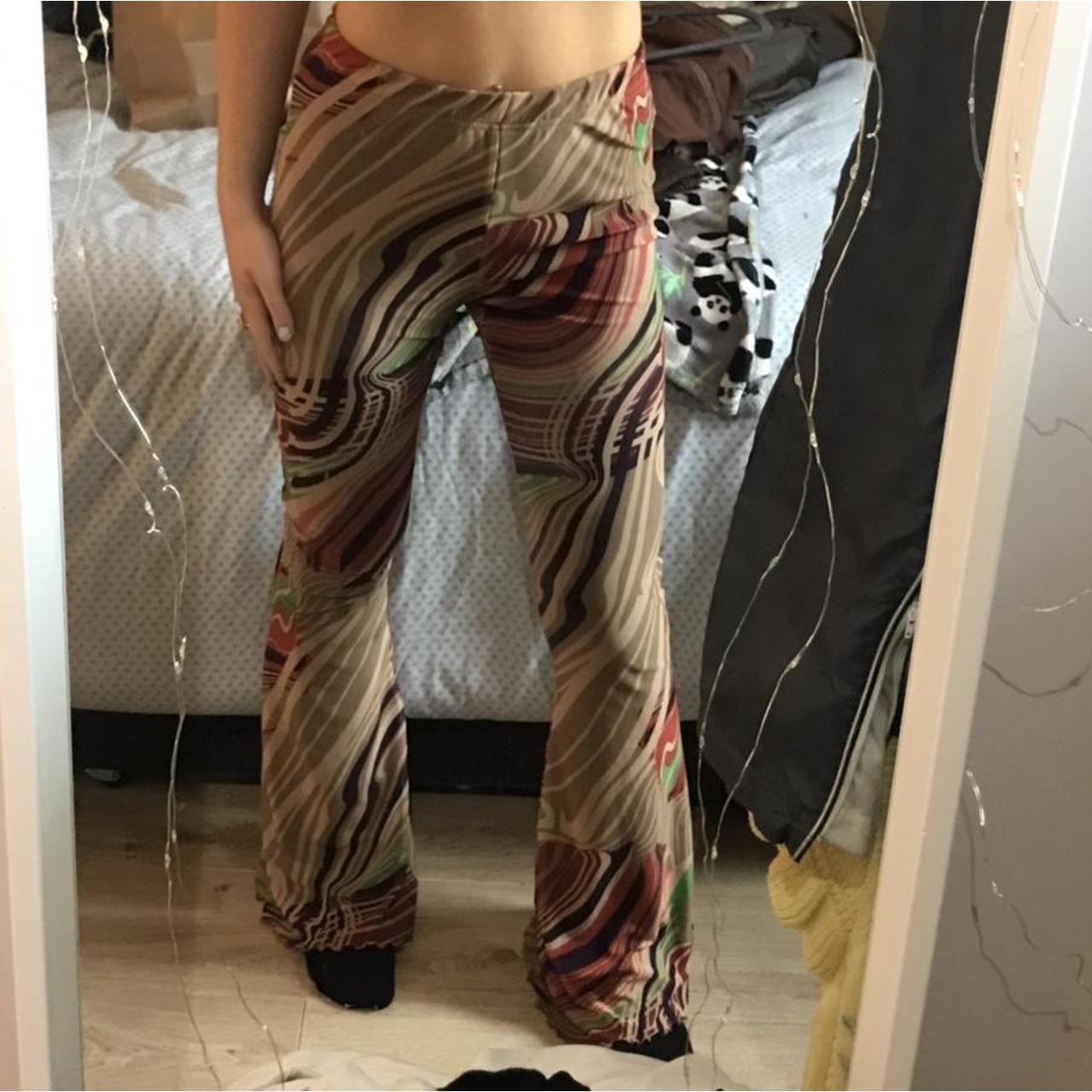 Patterned flares from urban outfitters worn twice in... - Depop