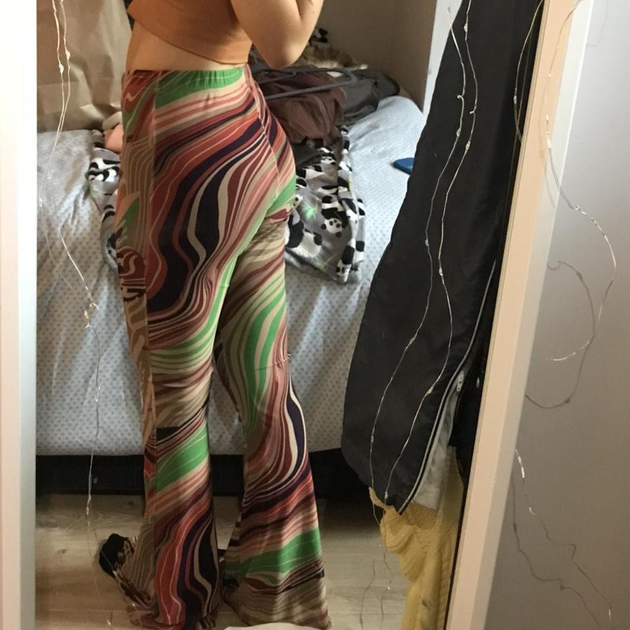 Patterned flares from urban outfitters worn twice in... - Depop