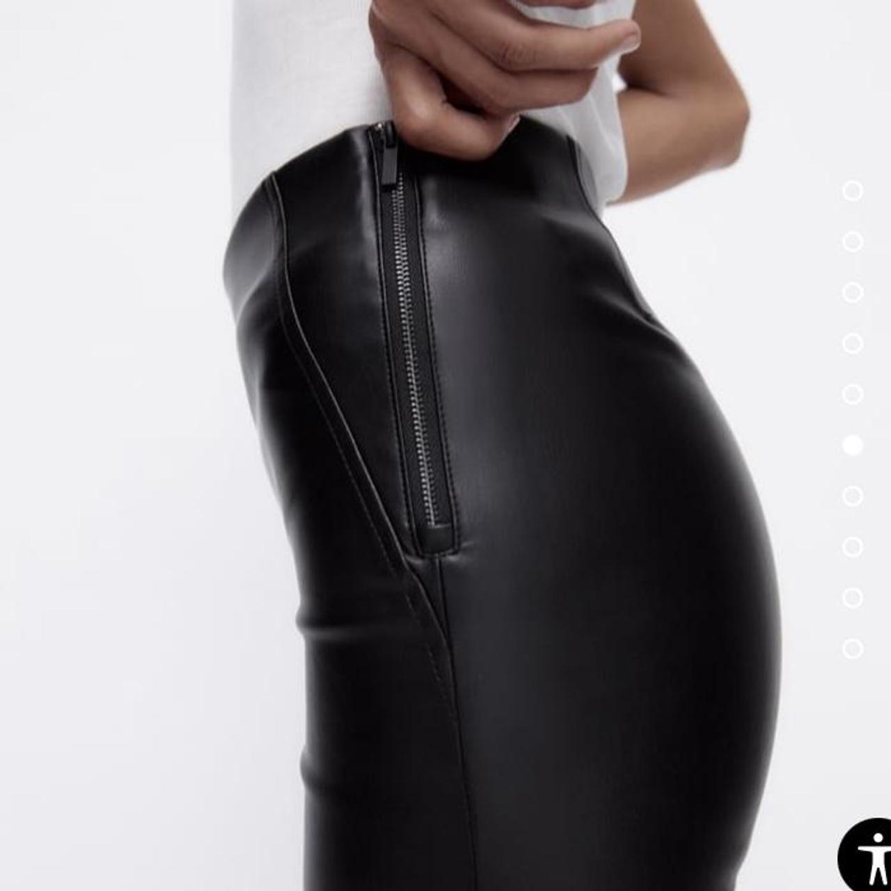 FLARED FAUX LEATHER LEGGINGS #Zara #Flare - Depop