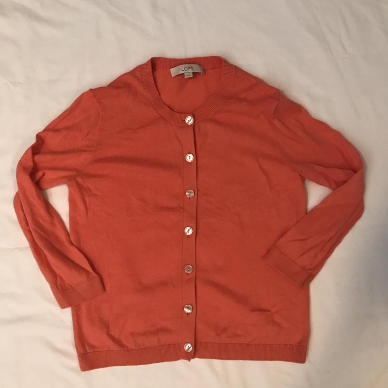 Coral colored cardigan Very lightly worn, in... - Depop