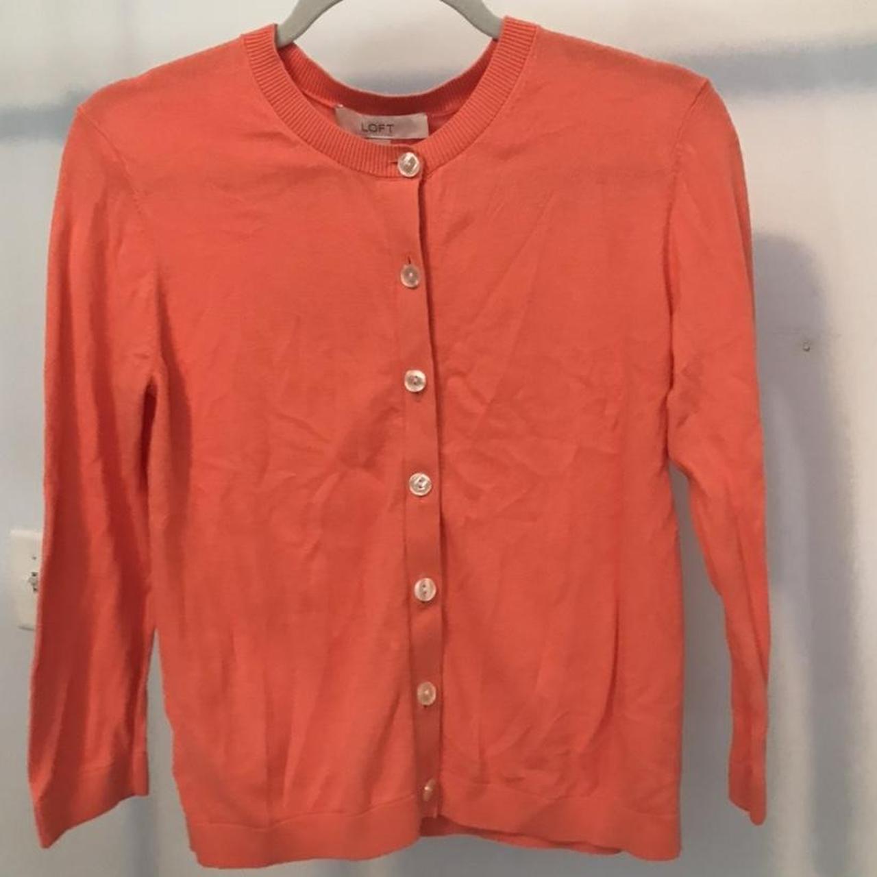 Coral colored cardigan Very lightly worn, in... - Depop