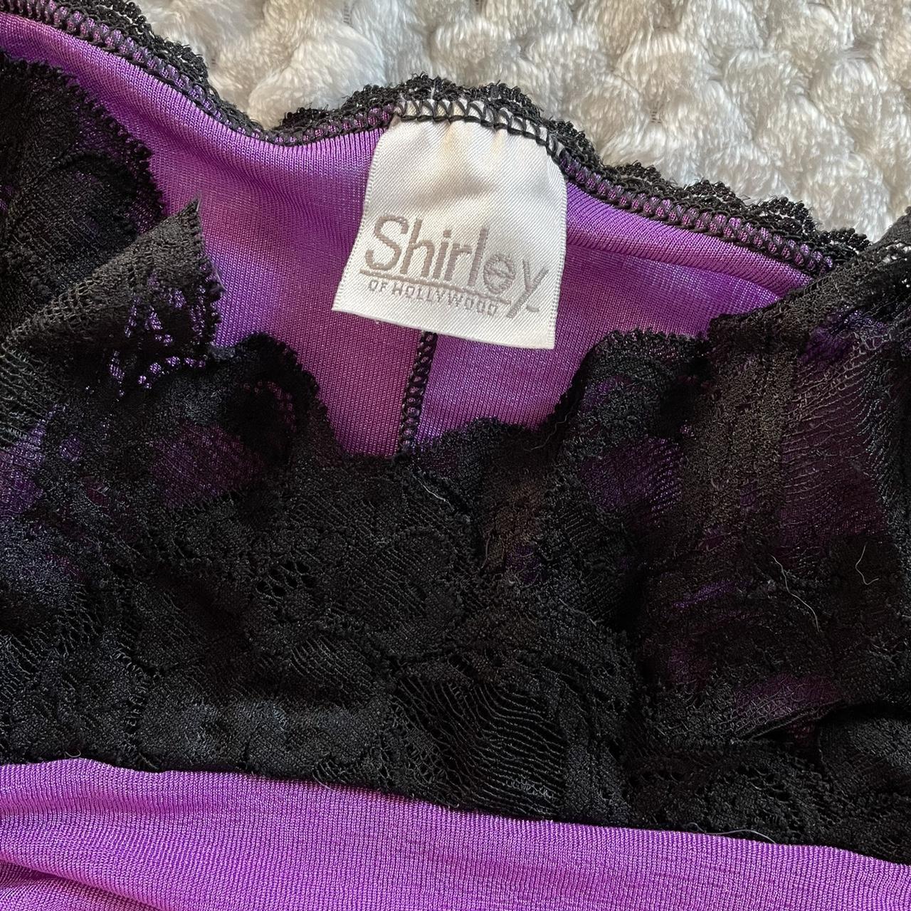 Vintage 90s black lace and purple nightie nightgown... - Depop