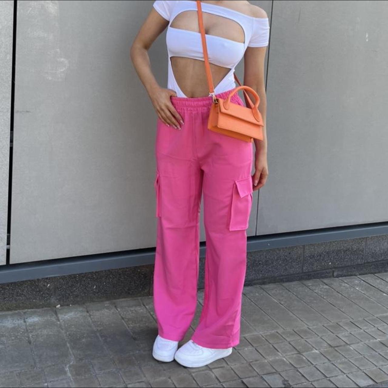 Pink cargo pants 💕 Perfect condition £10 - Depop