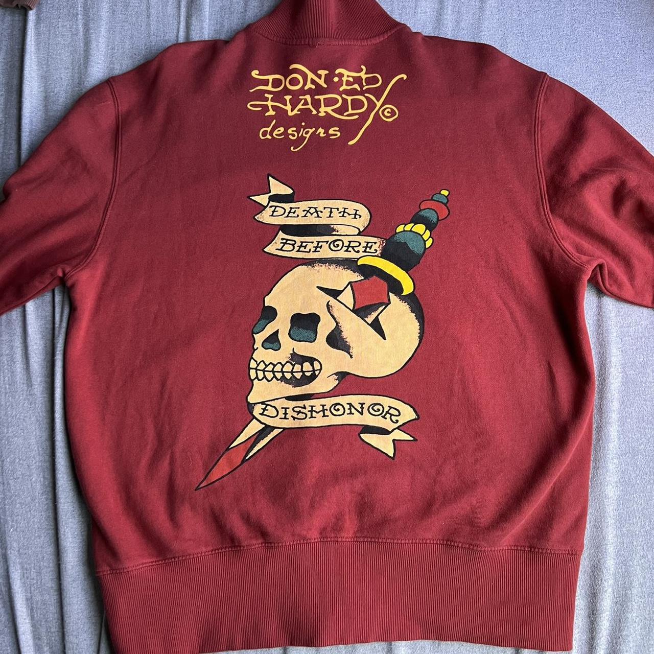 ed hardy red quarter zip 2 day priority shipping... - Depop
