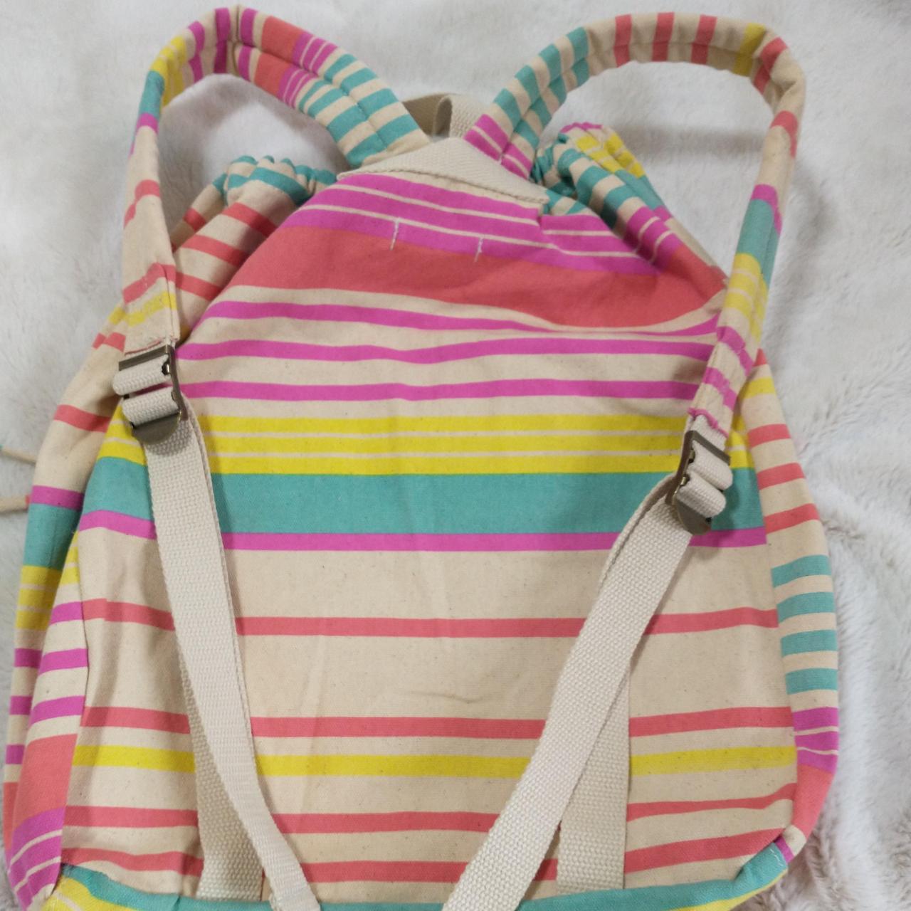 NWT Roxy Multi Striped Beach Backpack Bag Perfect... - Depop
