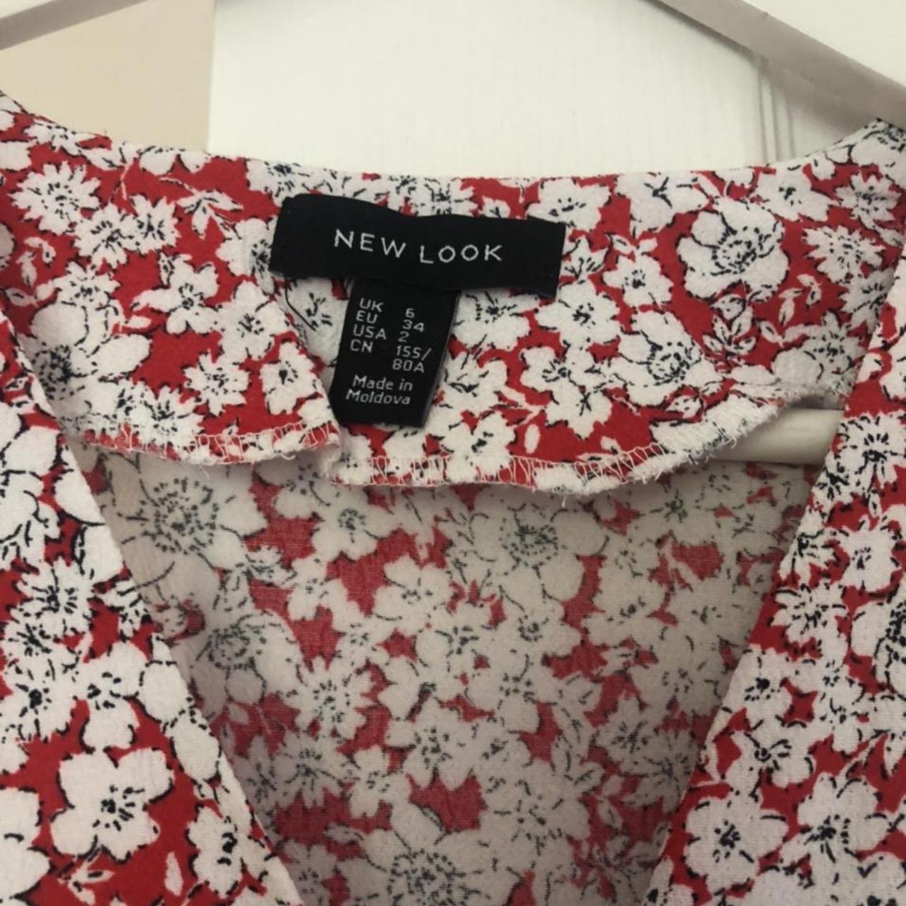 New Look red floral summer dress Size 6 Hardly worn,... - Depop