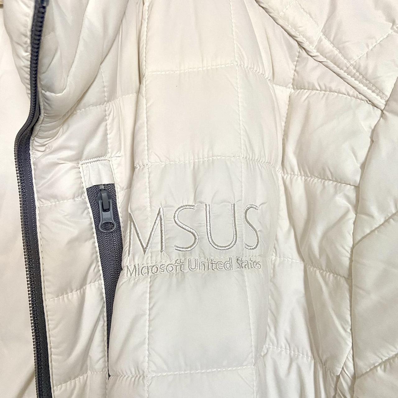 Microsoft USA White Light Puffer Jacket Mens... - Depop