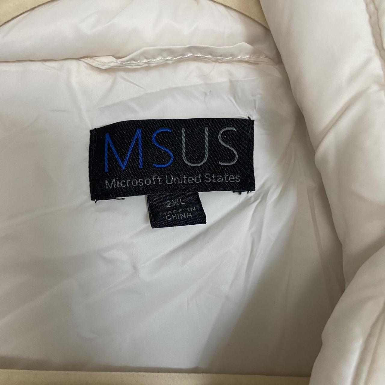 Microsoft USA White Light Puffer Jacket Mens... - Depop