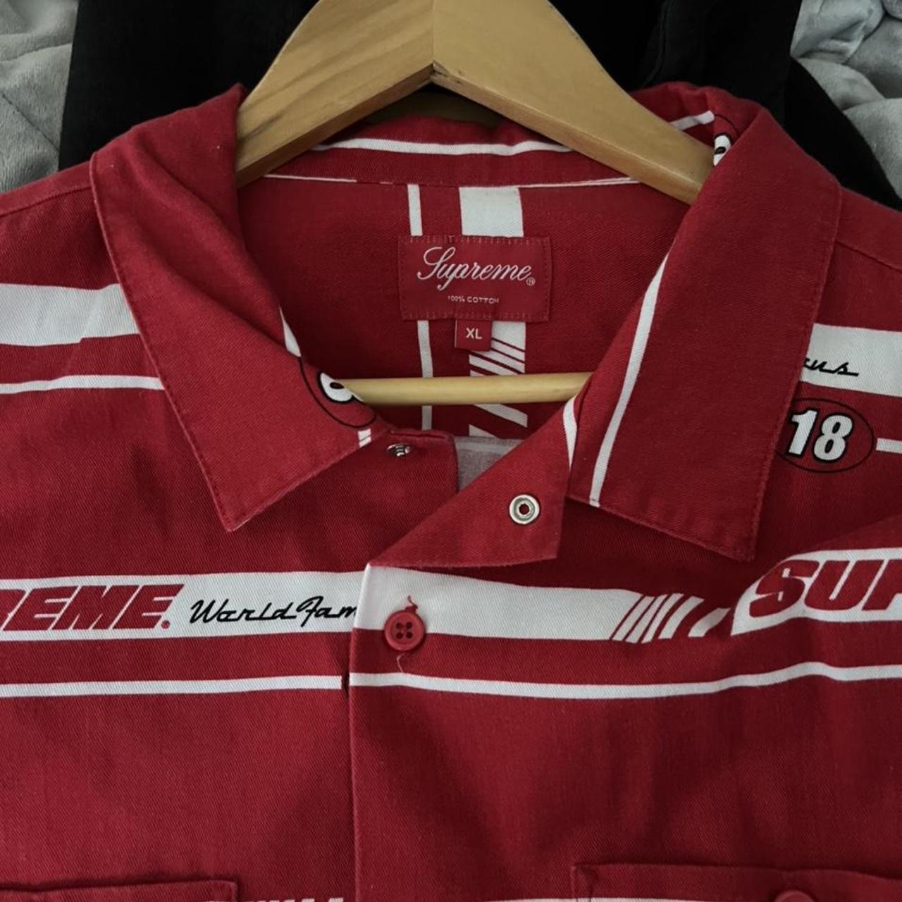 Supreme Men's Red and White Shirt | Depop