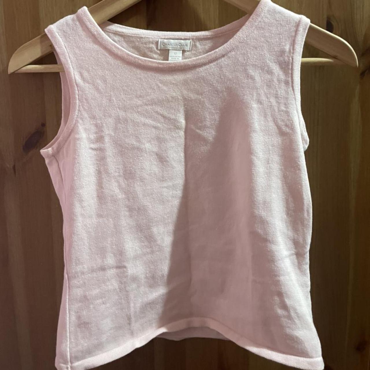 Cute pink tank top. 100% cotton. Model usually... - Depop