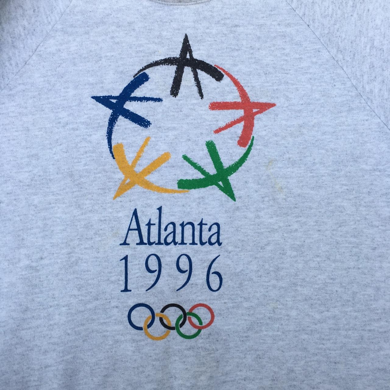 vintage 90s Atlanta Olympics crewneck heather grey... - Depop