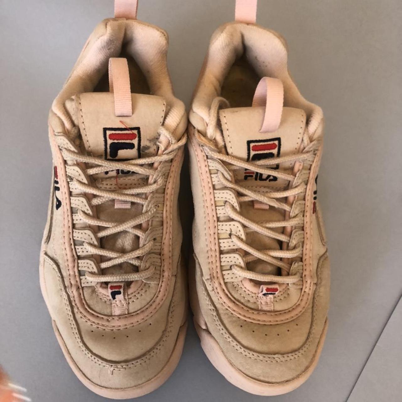 Baby pink Fila Disruptor’s 🌸💗 Size 6 Worn but... - Depop